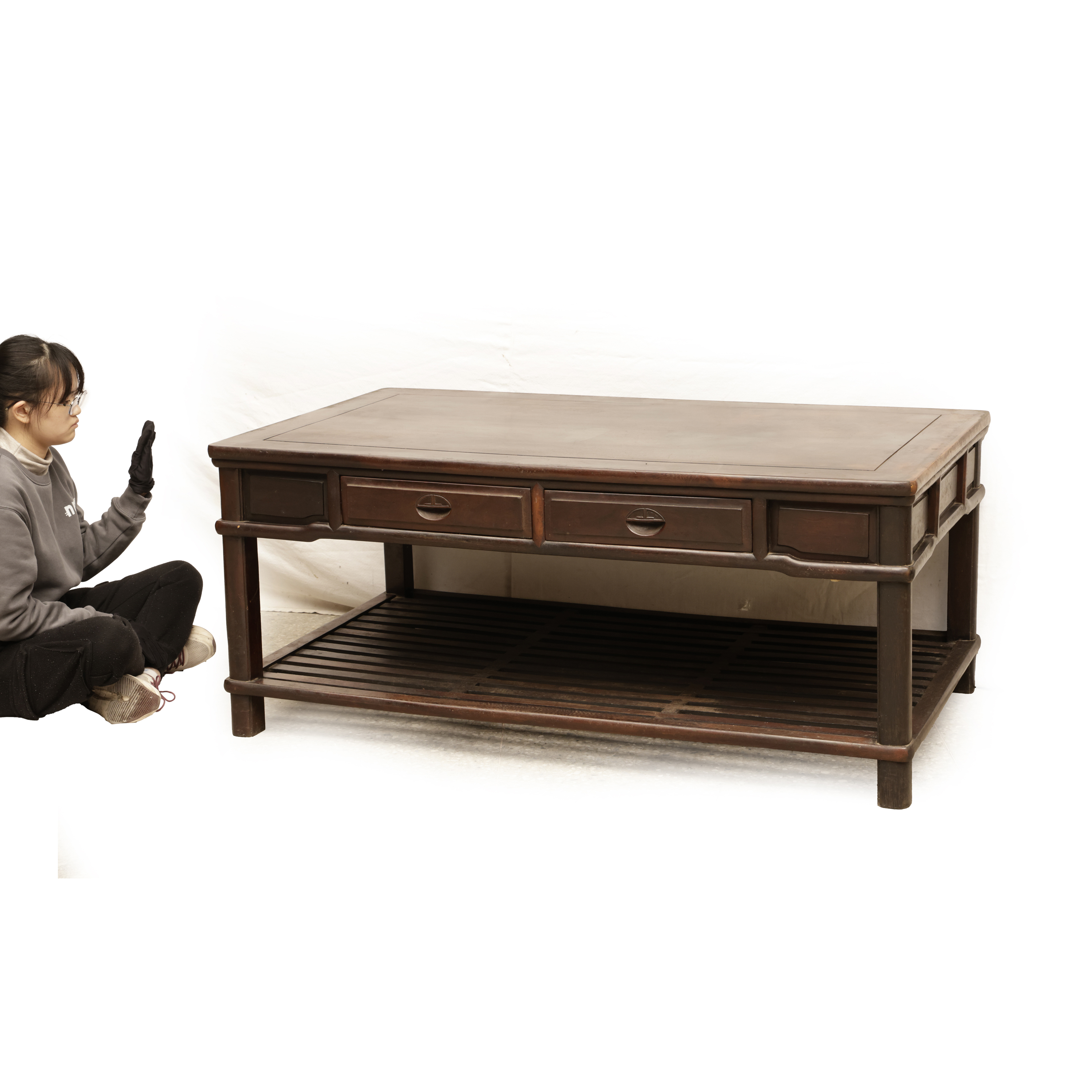 清倉 早期 雞翅木 四屜方桌 內地絕對無法運送 (PX-PAEA03)TN - 補破網藝術文物拍賣